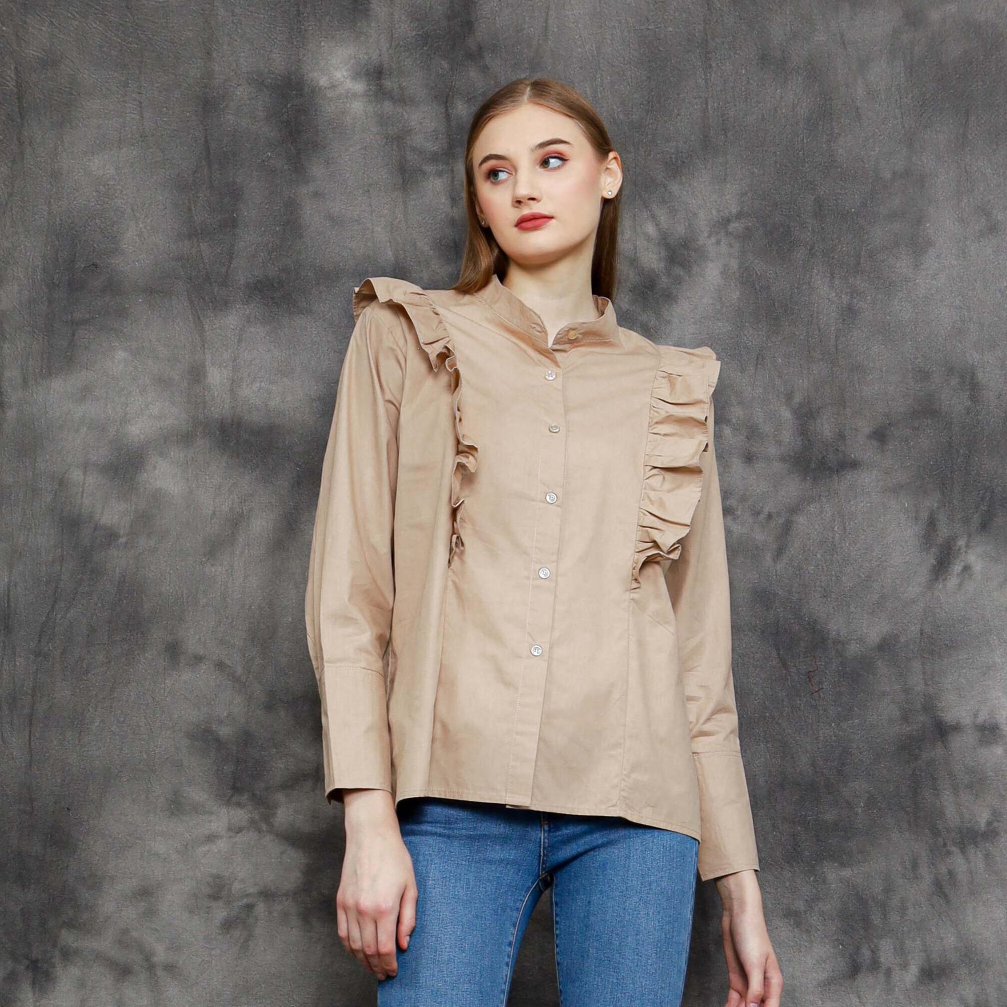 GENKA - Kemeja Lengan Panjang Thalia Ruffle - Genka